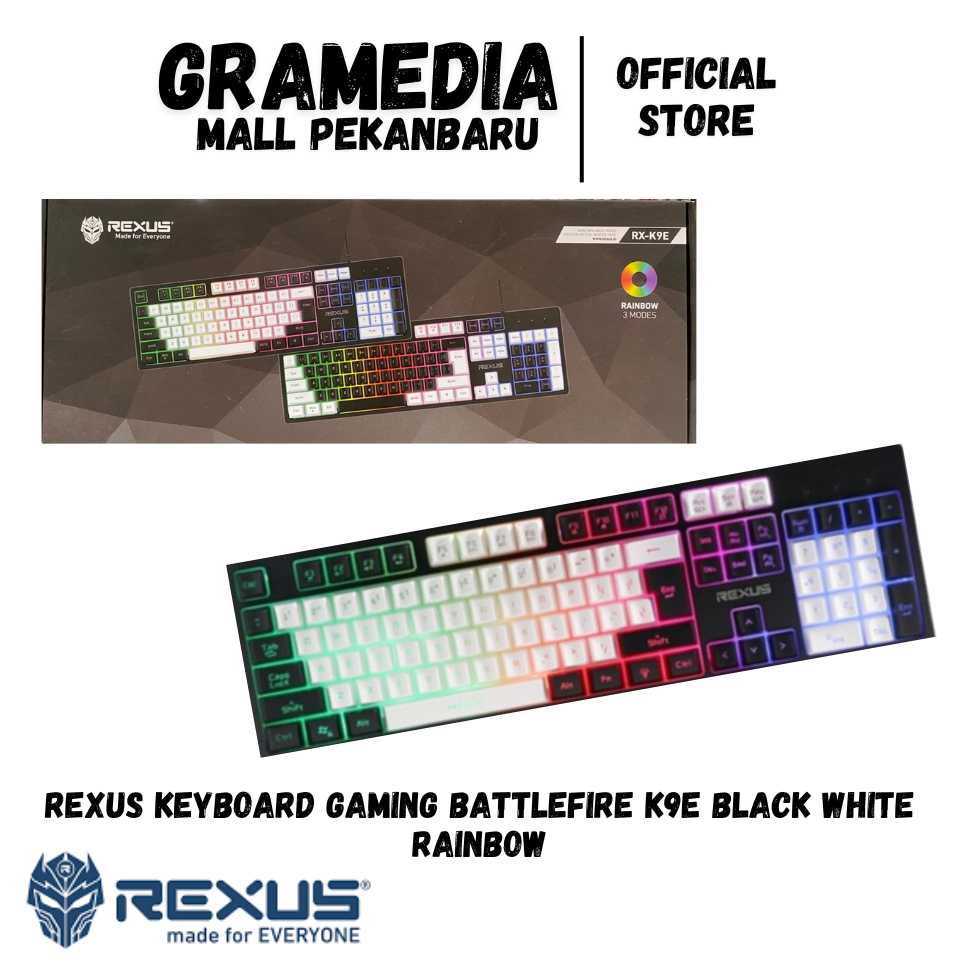 Jual REXUS KEYBOARD GAMING BATTLEFIRE K9E BLACK WHITE RAINBOW | Shopee ...