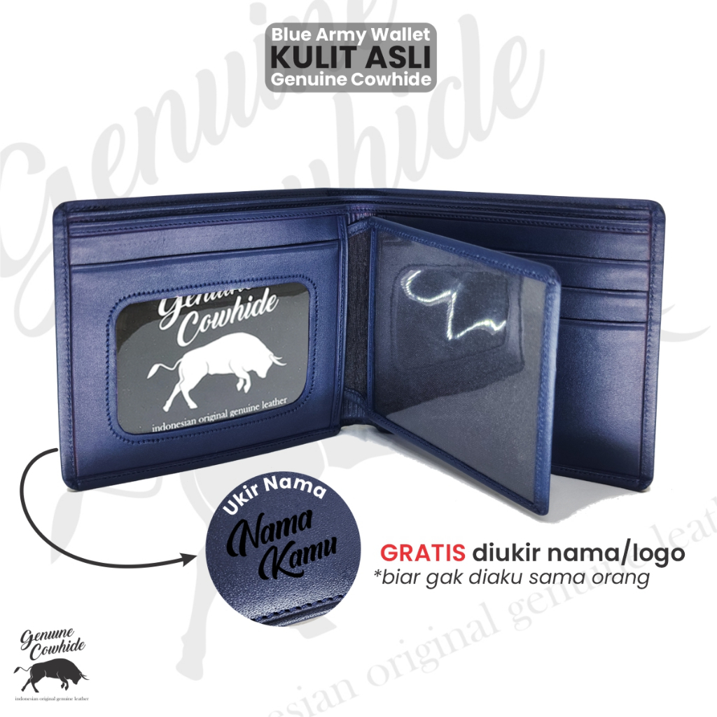 Jual Dompet Kulit Asli Blue Navy - 100% Kulit Sapi Asli Model Simple ...