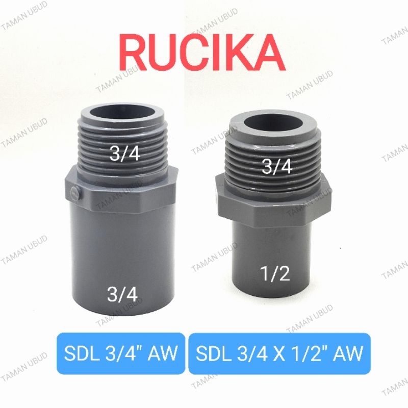 Jual RUCIKA 3/4" AW VALVE SOCKET / SDL 3/4 X 1/2" AW / SOCK DRAT LUAR 3 ...