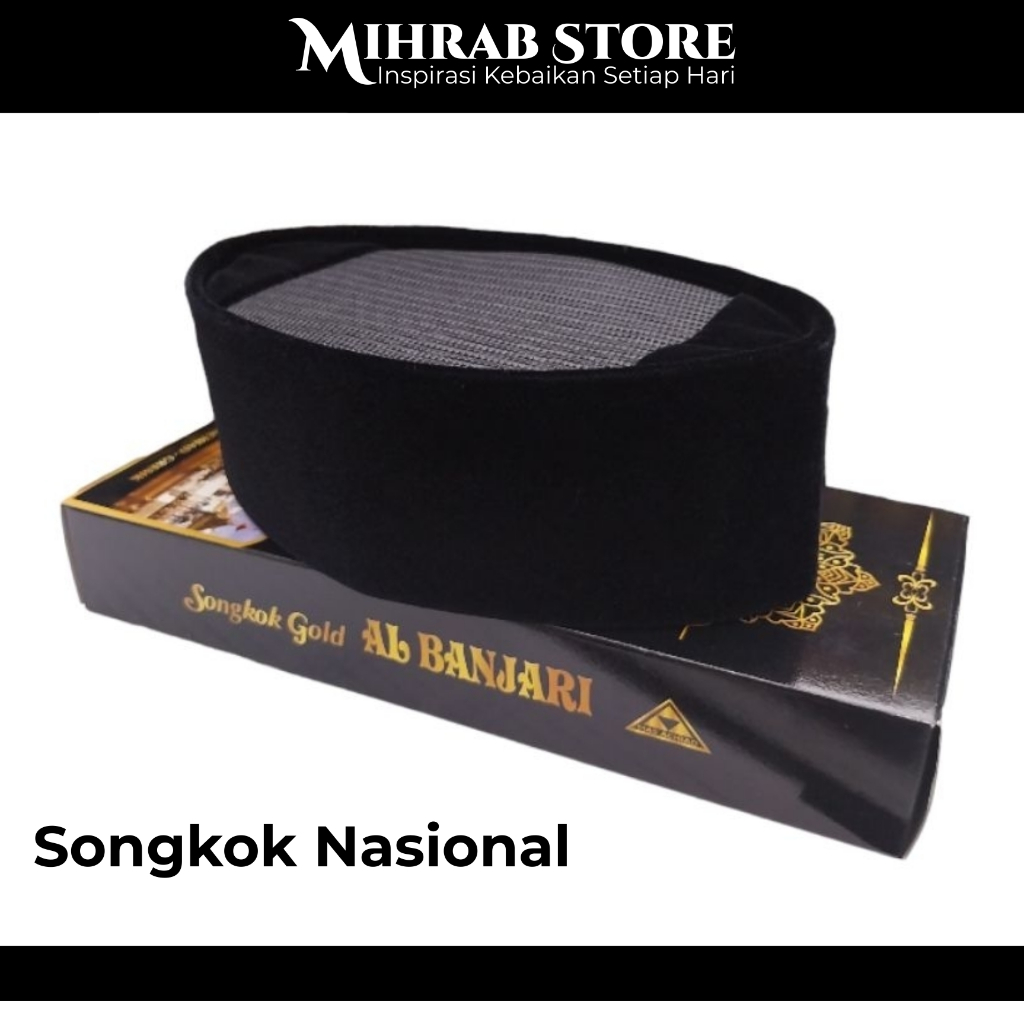 Jual Peci Nasional Songkok President AL BANJARI Gold Kopiah Full AC ...