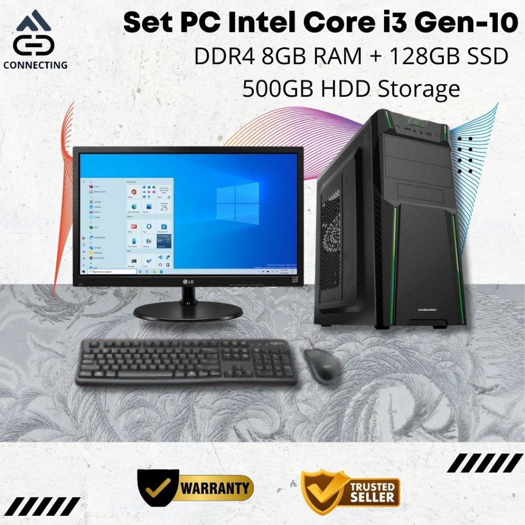 Jual Set PC Komputer Intel Core i3-10105 Gen-10 RAM 8GB SSD Rakitan ...