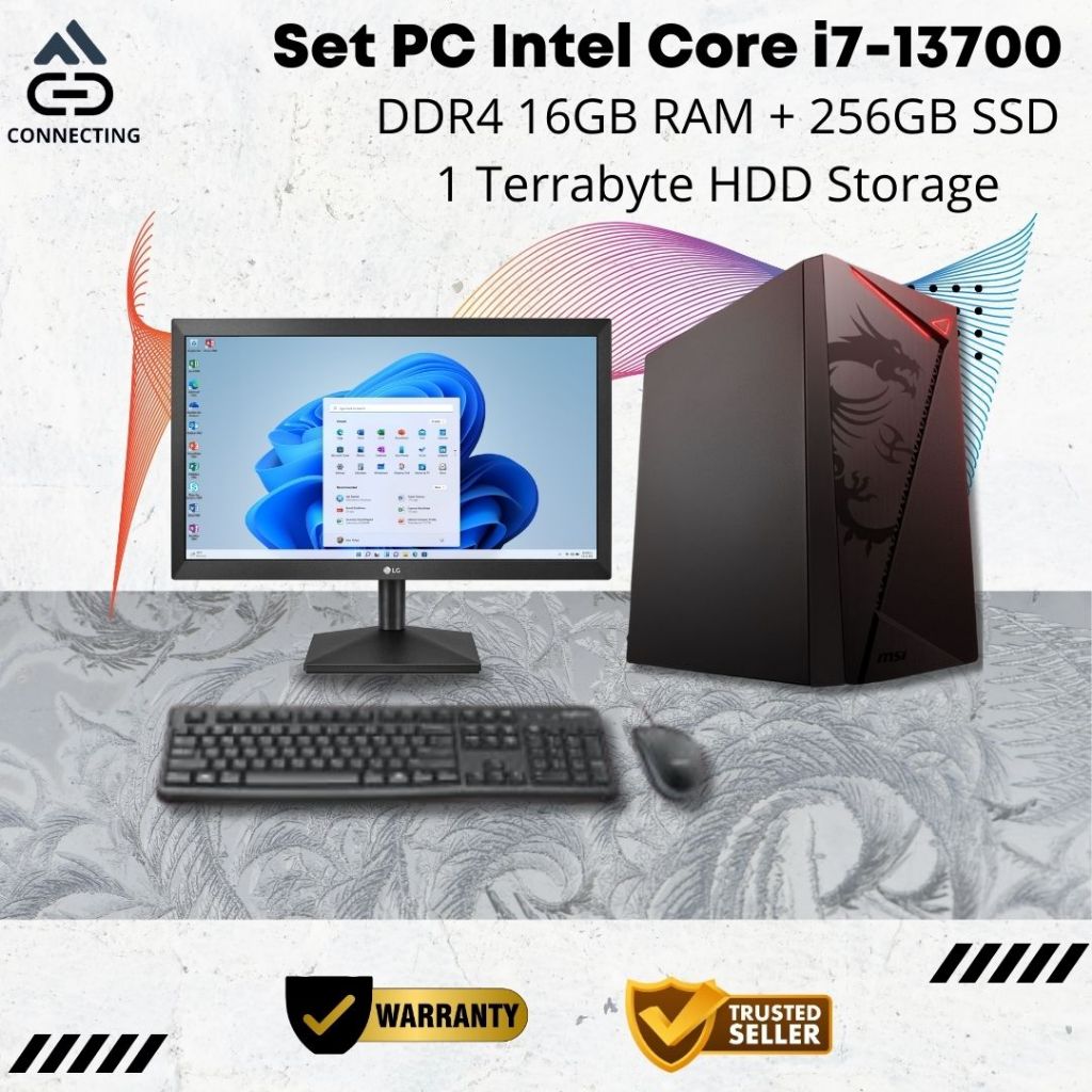 Jual Set PC Komputer Intel Core i7-13700 Gen-13 RAM 16GB SSD Rakitan ...