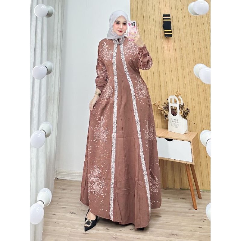 Jual Gamis Rayon Twill Ori Premium Malaman Gamis Jumbo LD 130 | Shopee ...