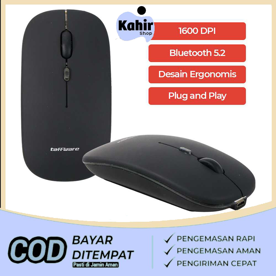 Jual Mouse wireless bluetooth rechargeable gaming silent click 2.4G ...