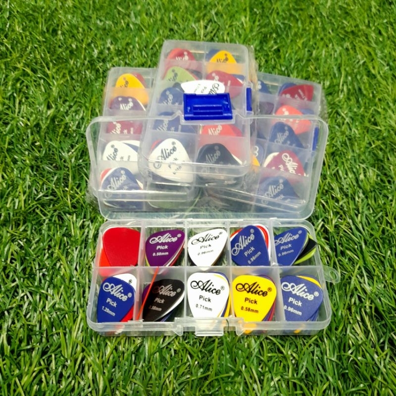Jual Pick Gitar Alice Original, Isi 50 pcs, ukuran campur 0.58 - 1,2 ...