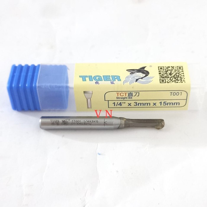 Jual Mata Router/Profil CNC 3mm x 15mm As 1/4 Full TCT Straight Bits ...