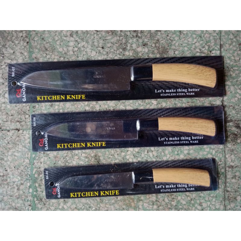 Jual Pisau dapur stainless gagang kayu super tajam | Shopee Indonesia
