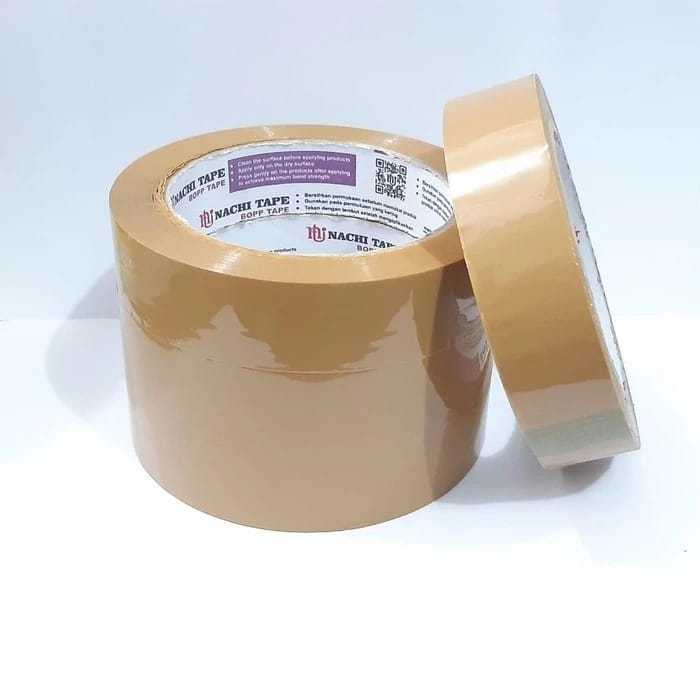 Jual Nachi Tape OPP Selotip / Pita Perekat / Lakban Coklat Sedang 2.4 cm | Shopee Indonesia
