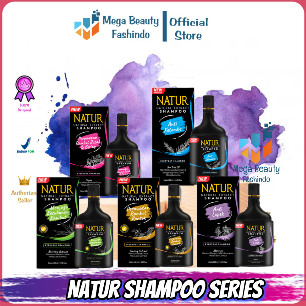 Jual Natur Shampo 80ML - 140ML - 270ML - Natur Shampoo Ginseng - Aloevera - Moringa - Anti ...