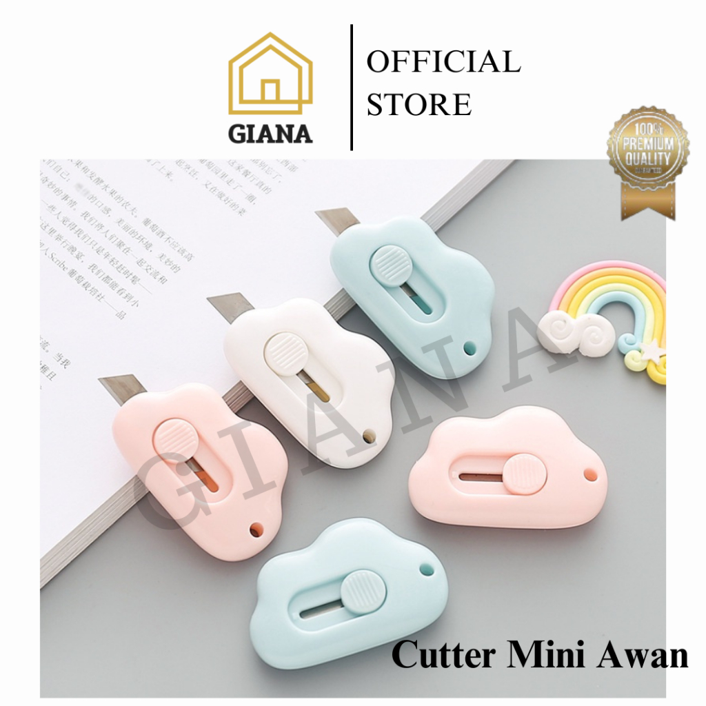 Jual GIA Cutter Mini Lucu Portable Viral Motif Awan Kater Mini Paper ...