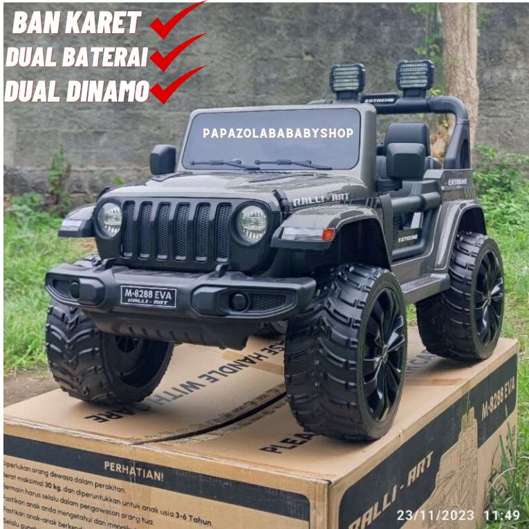 Jual MOBIL MAINAN AKI JEEP RUBIC0N BAN KARET | MOBIL AKI REMOTE CONTROL ...