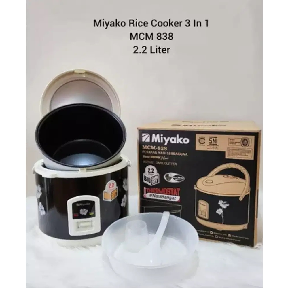 Jual [ORIGINAL] Rice cooker penanak nasi 3in1 ukuran 2,2ltr Miyako MCM ...