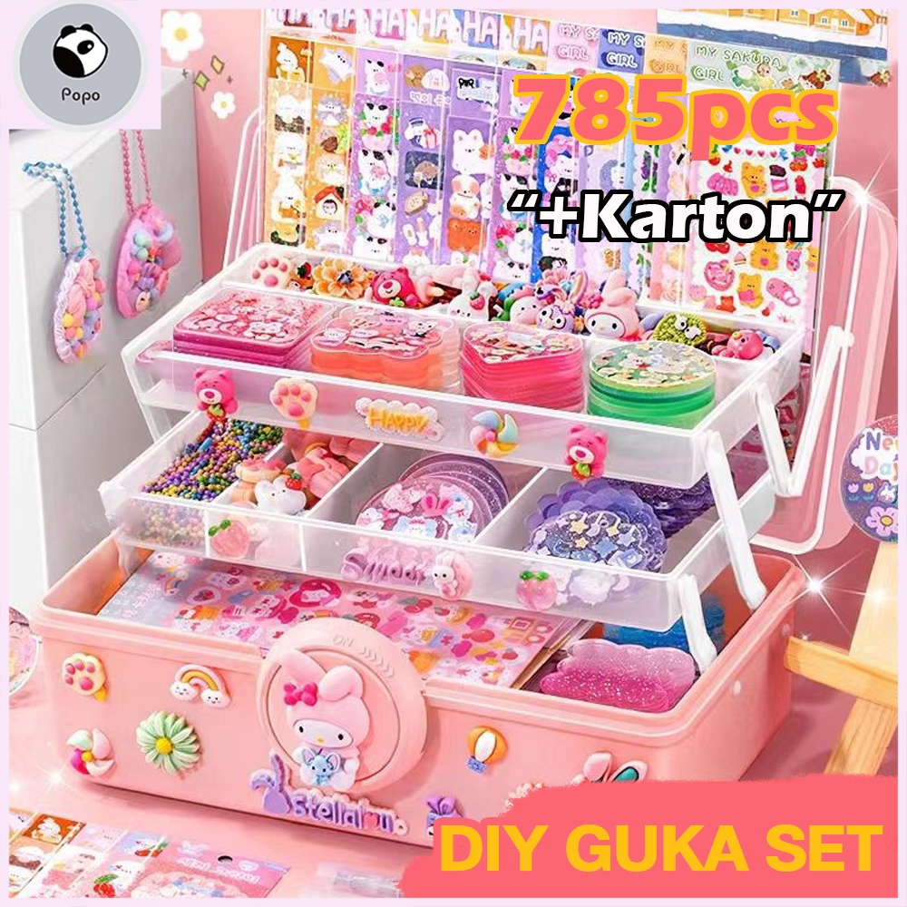Jual [Plus] 793PCS DIY Gantungan Kunci Akrilik Set Mainan Cream Guka ...
