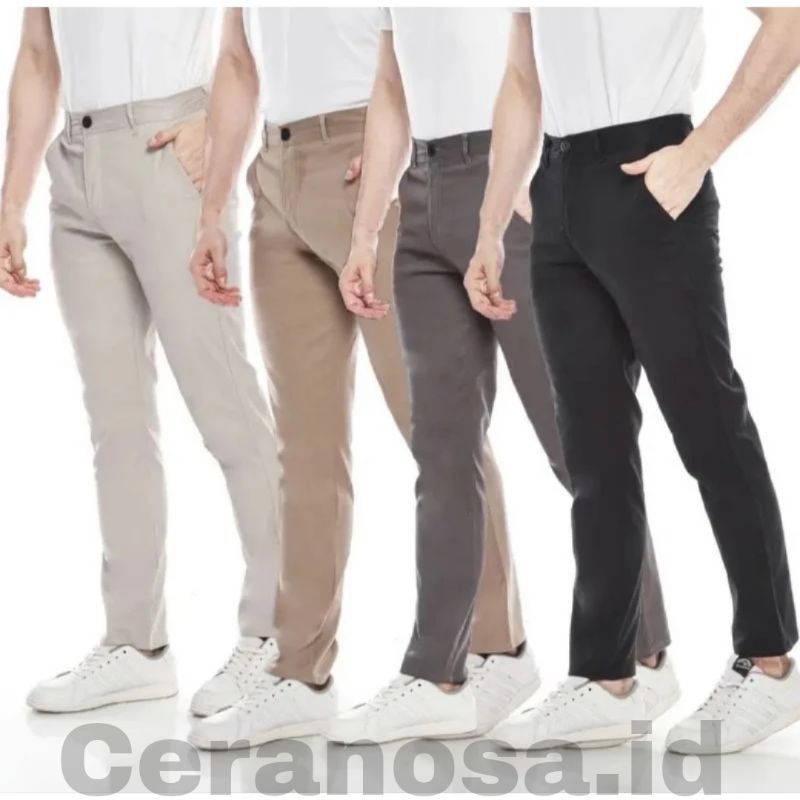 Jual [ TERLARIS ] Chinos panjang fit panjang kerja Murah Size 27-38 ...