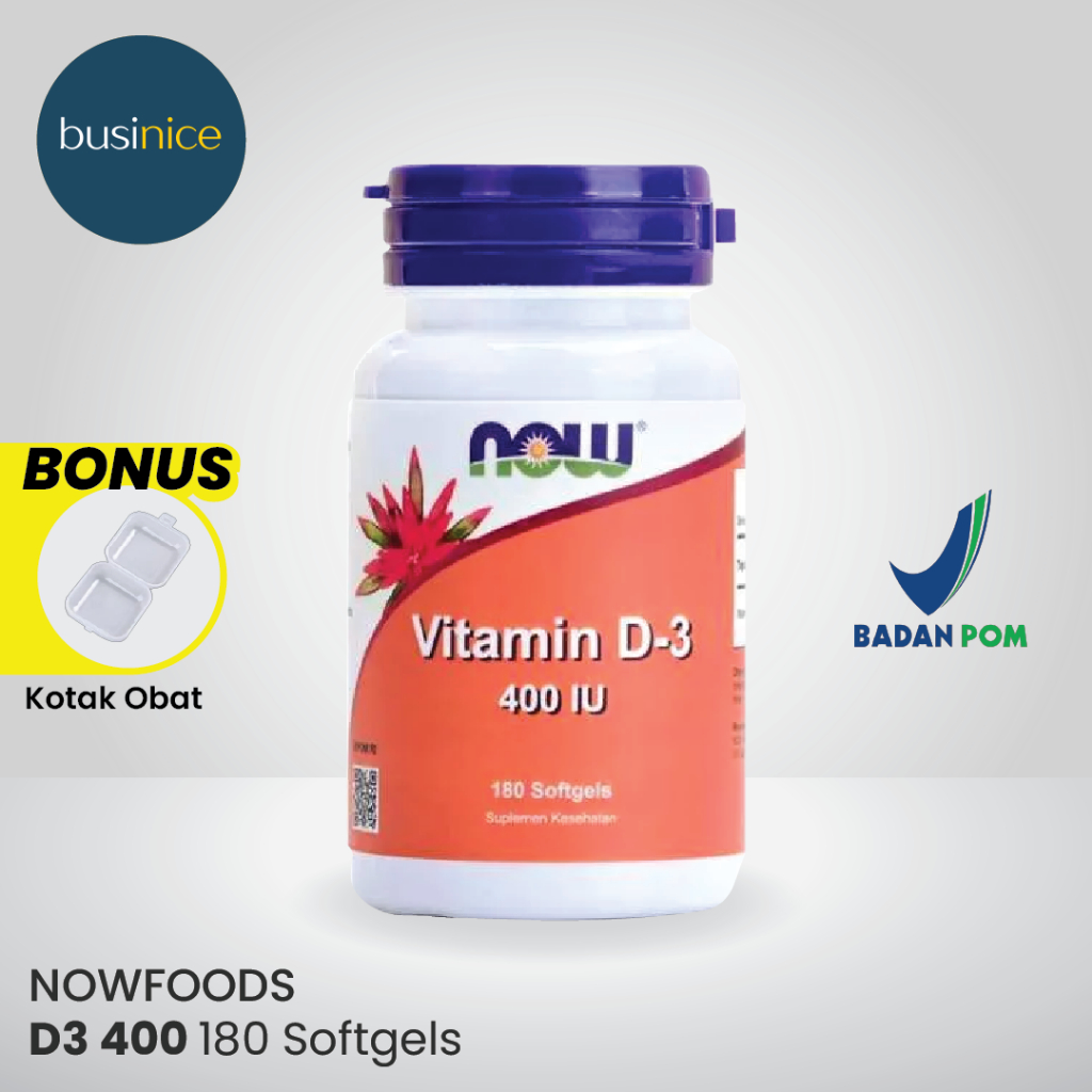 Jual Now Foods Vitamin D3 400 IU 180 Softgels Vit D3 400IU | Shopee Indonesia