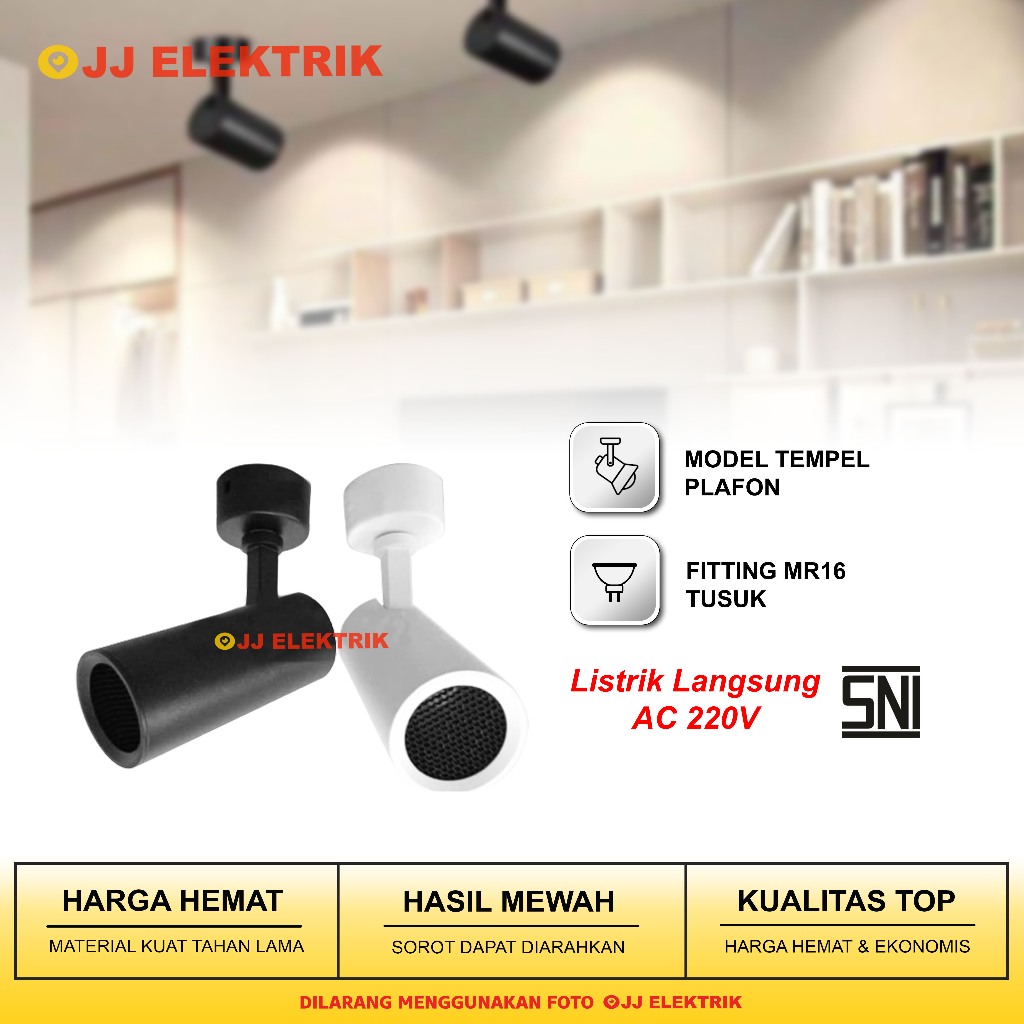 Jual Fitting Lampu Sorot Rel MR16 Anti Silau - Spotlight Track Light LED Honeycomb Hitam Putih ...