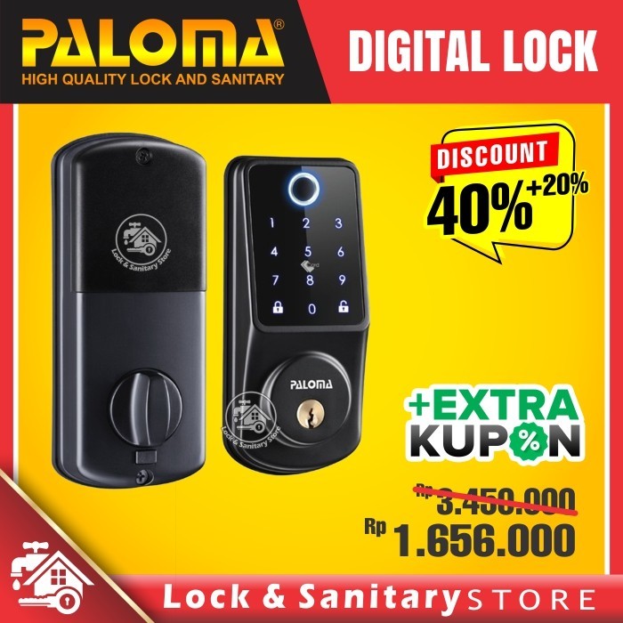 Jual Digital Lock PALOMA DLP 4121 Kunci Elektronik Smart Digital Door ...