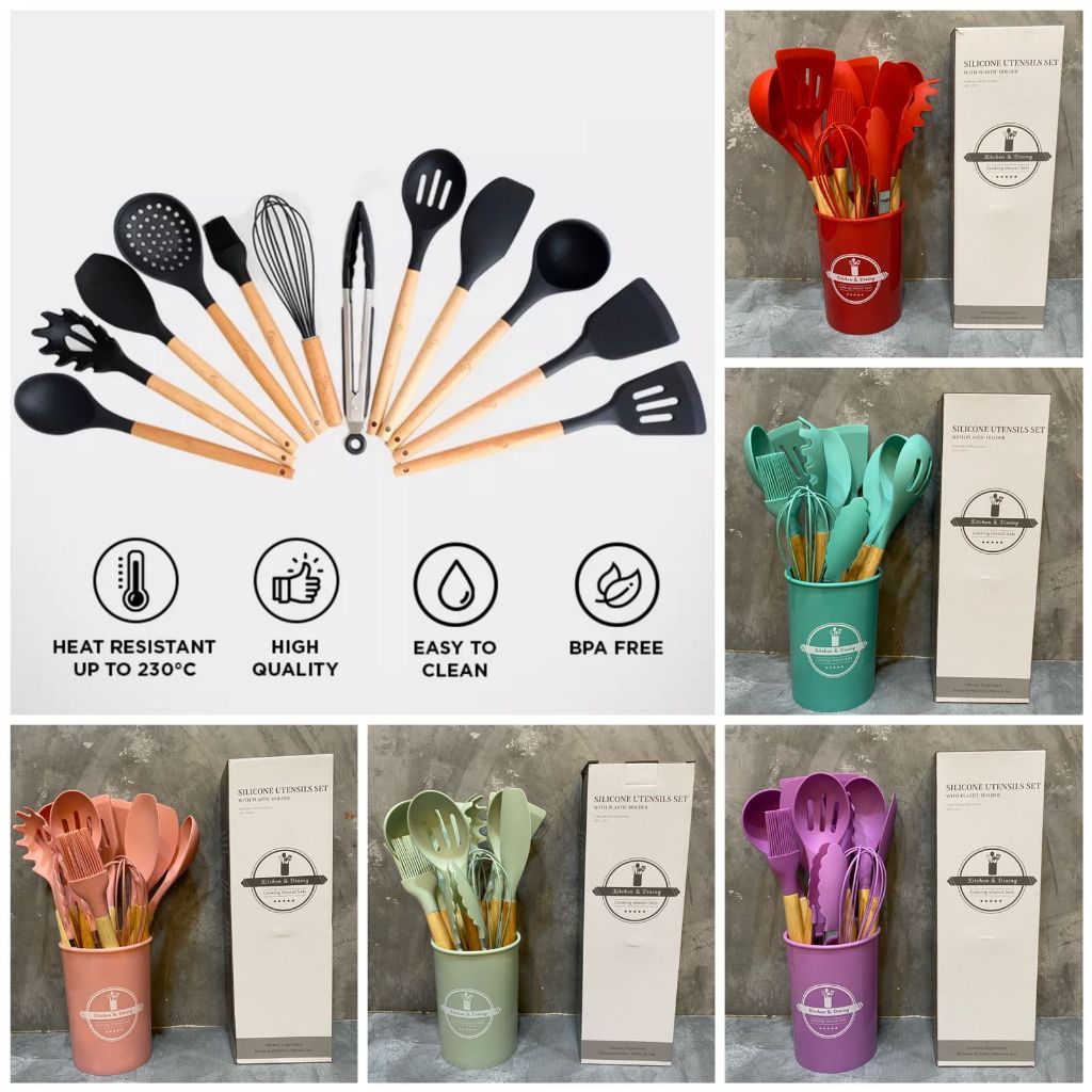 Jual READY STOK SPATULA SILICON ISI 12 PCS PLUS BOX SPATULA DAPAT 12 ...