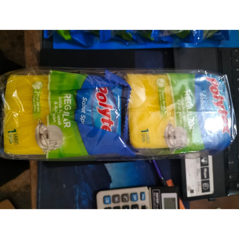 Jual POLYTEX SPON SABUT SPON KUNING CUCI PIRING ISI 12 PCS | Shopee ...
