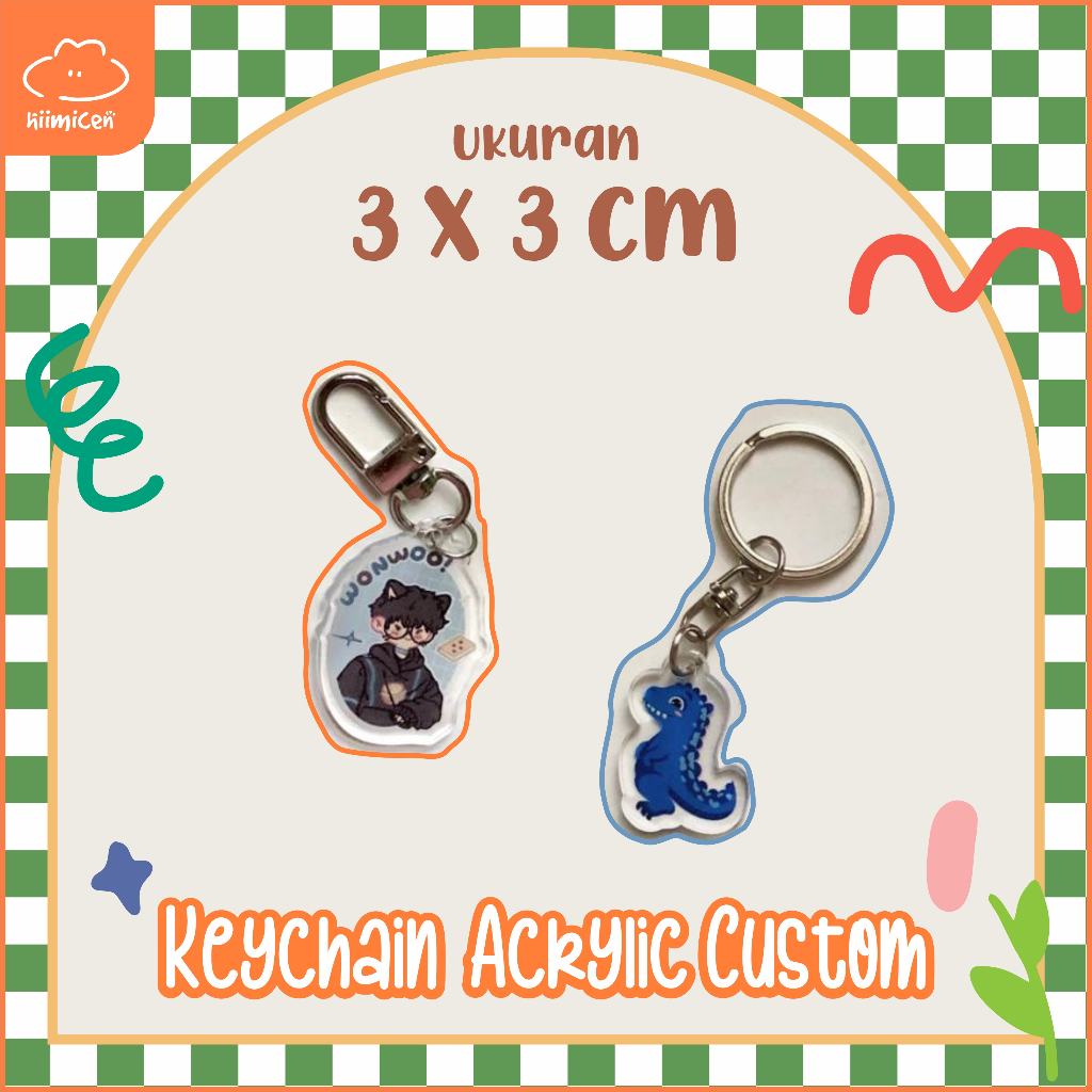 Jual Ganci akrilik custom 3x3cm | Keychain Acrylic Custom | ukuran 3x3 ...