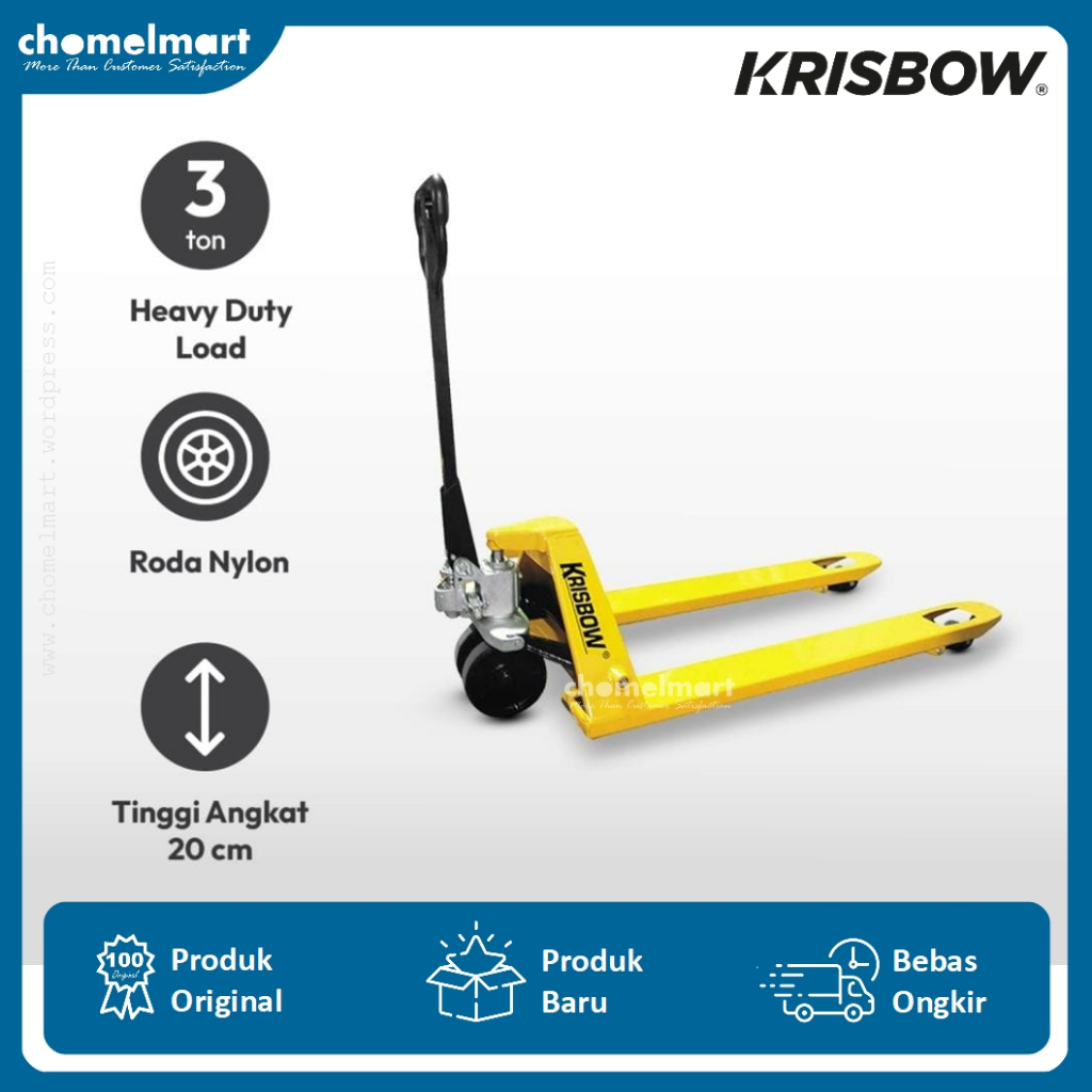 Jual Krisbow Hand Pallet Manual Nylon 55x115 Cm 3 Ton KW0500098 ...