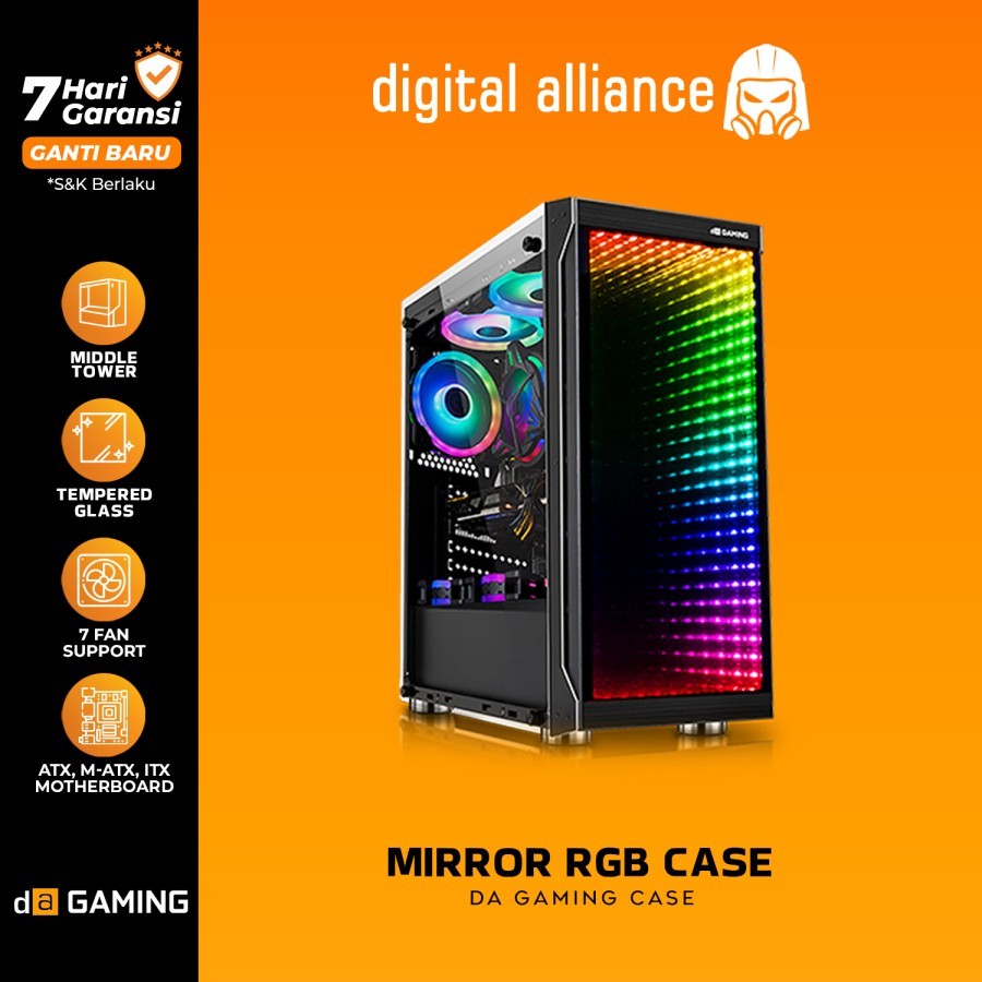 Jual Casing/Case Gaming DA Digital Alliance Mirror RGB Case ATX PC/komputer | Shopee Indonesia
