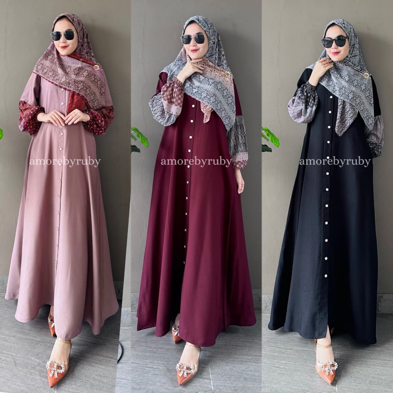 Jual ADM 07 DRESS AMORE BY RUBY GAMIS SETELAN MOTIF TRIBAL BUSUI ...