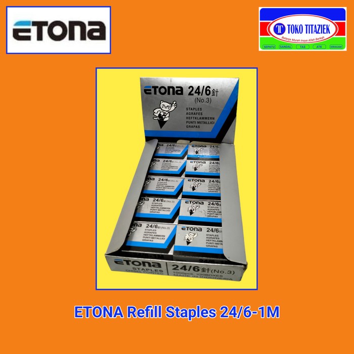 Jual ETONA REFILL STAPLES NO.3 - NO.10. ISI ULANG STEPLES ETONA ...