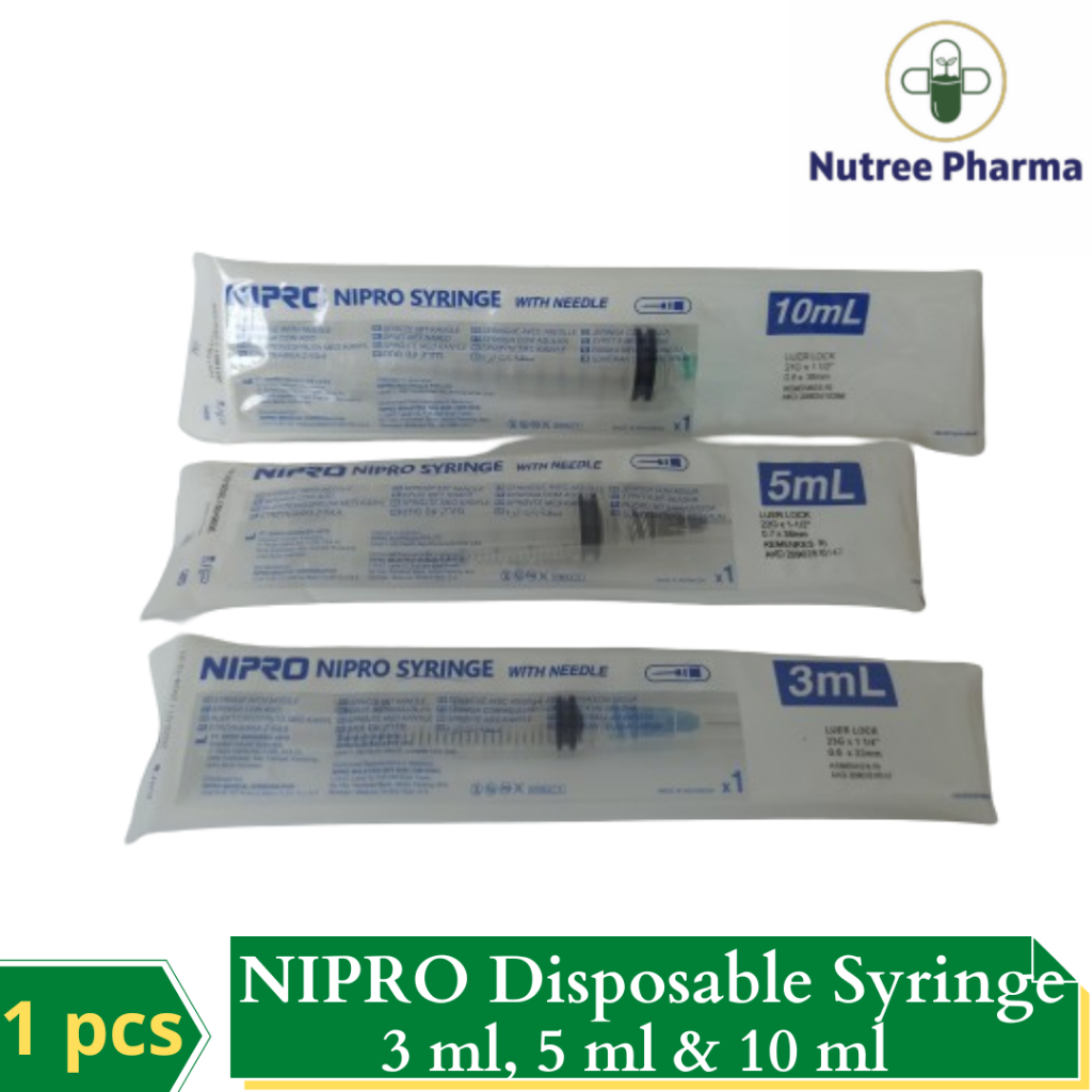 Jual Spuit NIPRO Syringe Disposible Alat Suntikan 3 mL 5 ml & 10 ml ECER | Shopee Indonesia