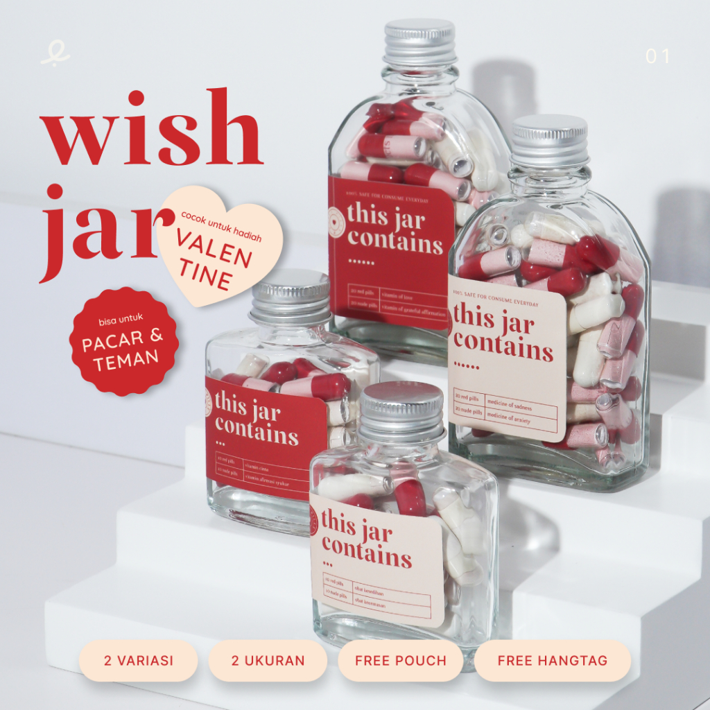 Jual Wishing jar 40 pills | Jar Valentine Edition 20 pills| Jar Vitamin ...