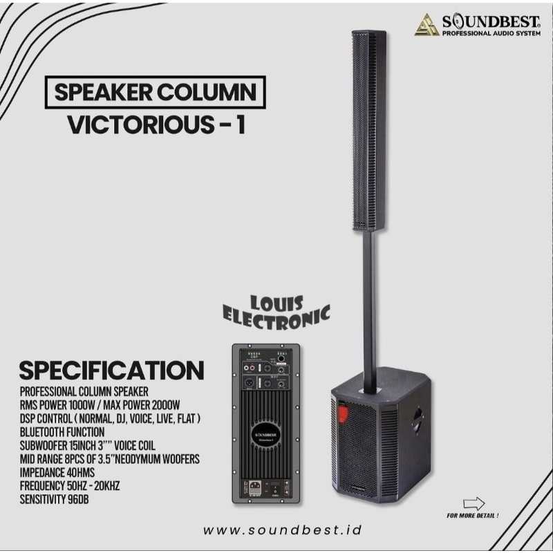 Jual Professional Column Speaker Aktif Subwoofer 15 Inch SOUNDBEST VIctorious 1 | Shopee Indonesia