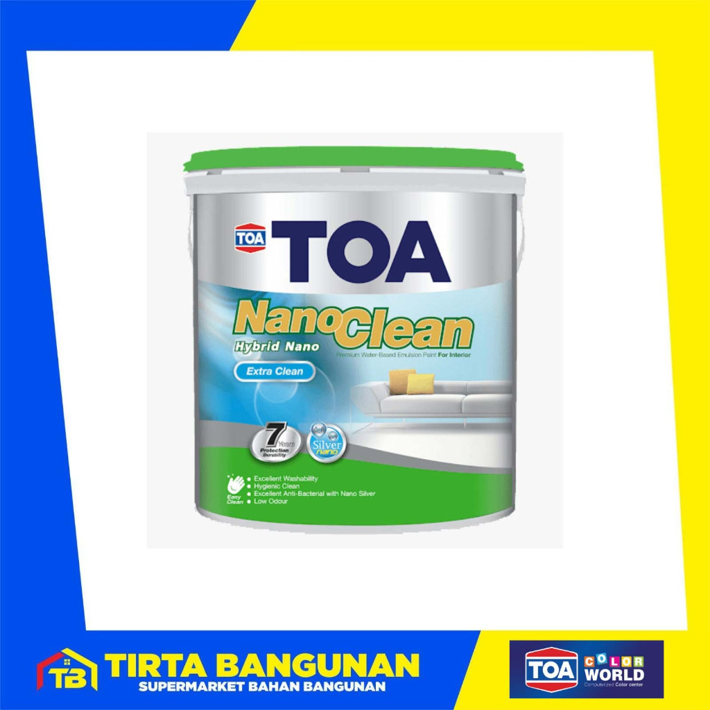 Jual TOA NANOCLEAN EXTRACLEAN BRILLIANT WHITE 2.5 LT CAT TEMBOK ...