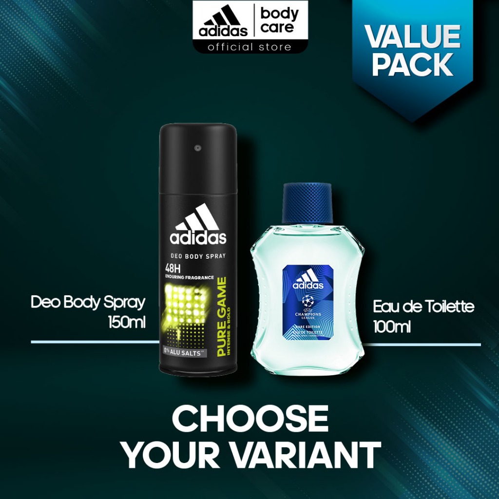 Jual PAKET Adidas Eau de Toilette 100ml + Deo Body Spray 150ml | Shopee ...