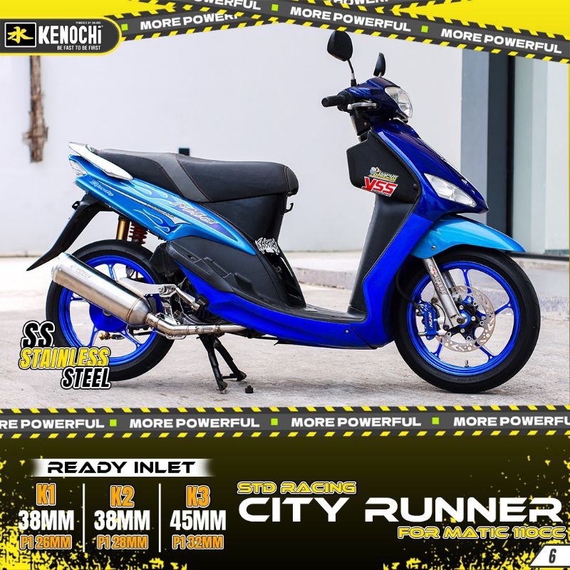 Jual Knalpot Standar Racing KENOCHI type CITY RUNNER STAINLESS (SS) for ...