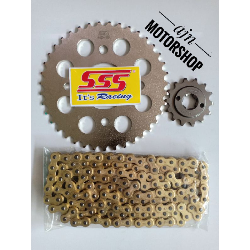 Jual gear set sss 415 428 rantai gold random mega pro/cb150/cbr150 old/cb100/verza/Tiger/gl 100 ...