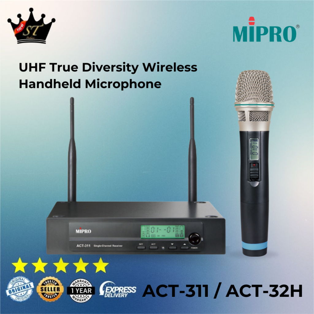 Jual MiPro ACT-311B ACT-32H Microphone Mic Wireless Handheld Diversity ...