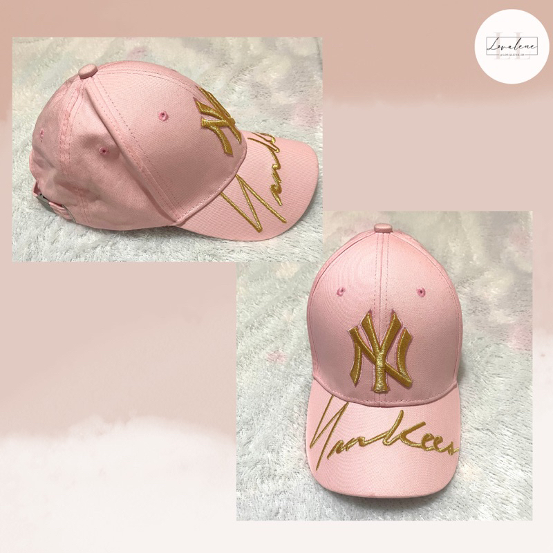 Jual New York Yank**s Baseball Cap Pink Pastel Gold Golf Topi Bisbol ...