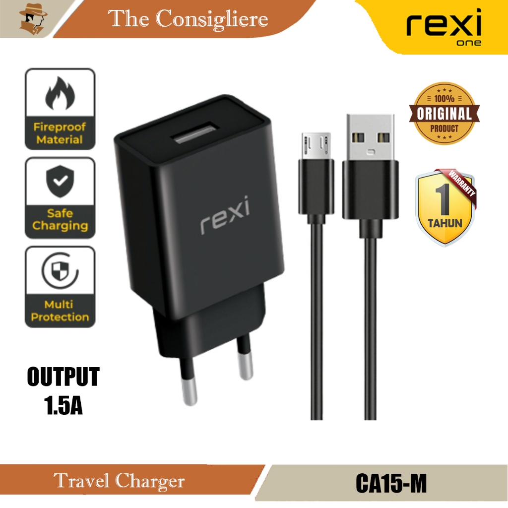 Jual Travel Charger Rexi CQ15-M CA15-M Micro 1,5A Fast Charging ...