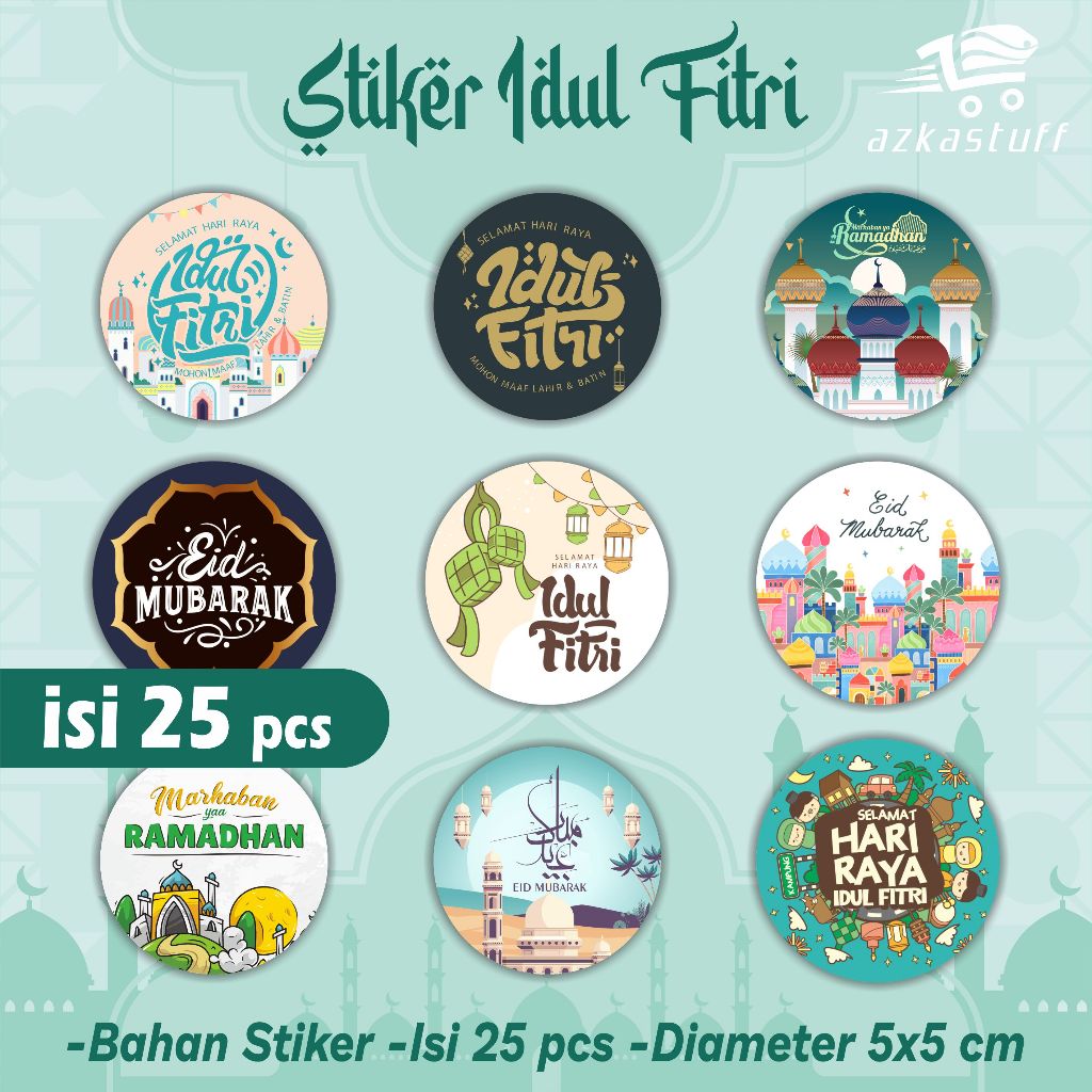 Jual STIKER EDISI IDUL FITRI STIKER HAMPERS - STIKER BULAT IDUL FITRI ...