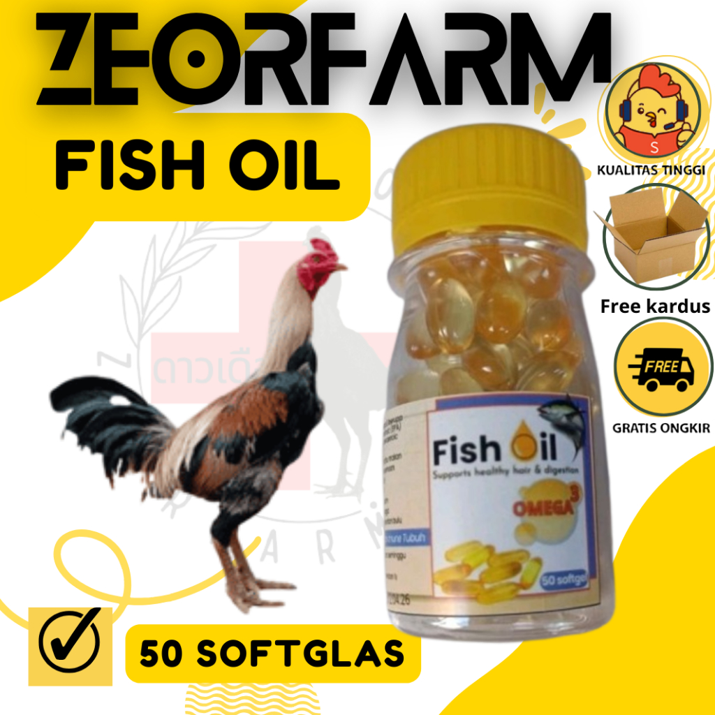 Jual Minyak ikan 50/botol fish oil ayam burung zeorfarm | Shopee Indonesia
