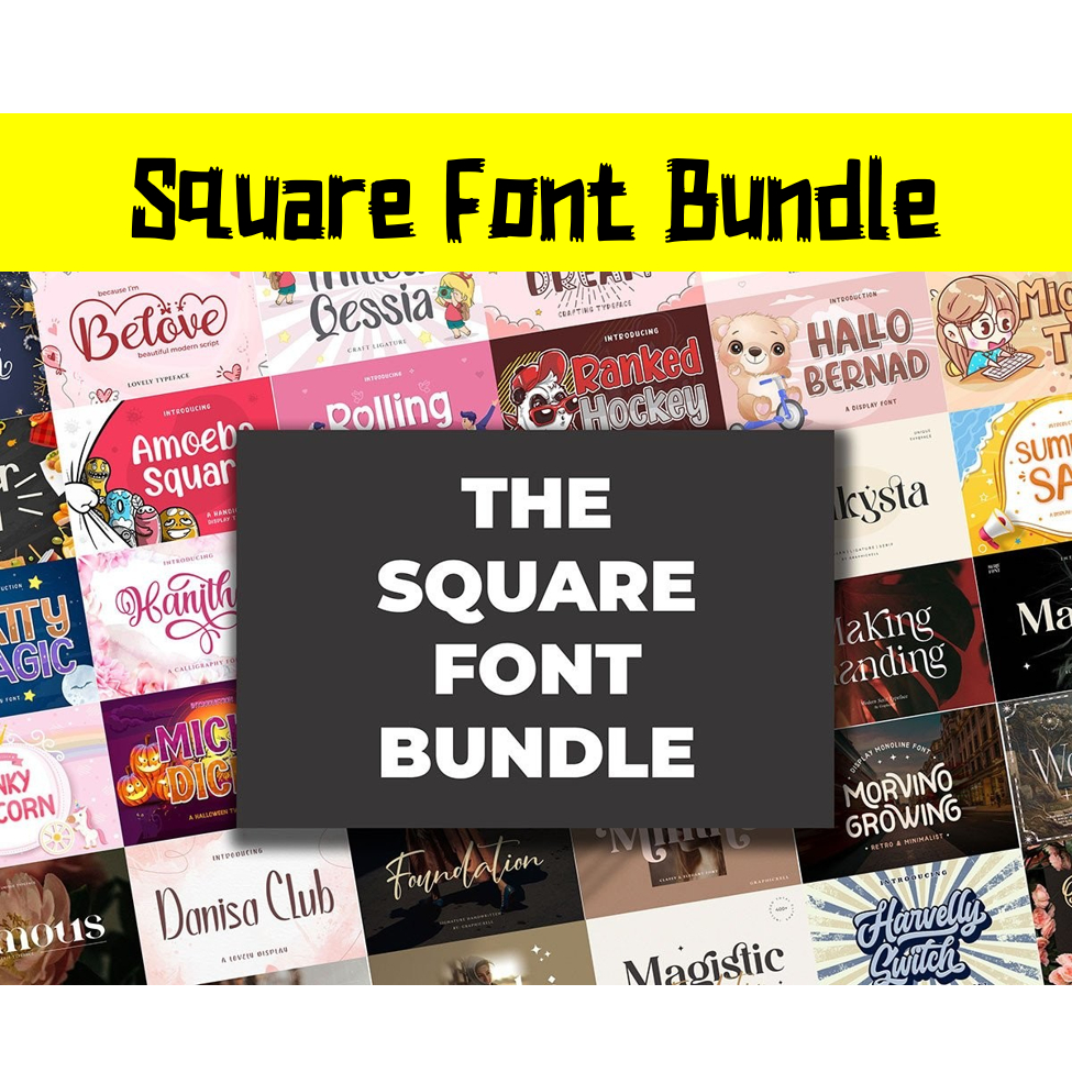 Jual Square Font Bundle (38 Fonts) | Shopee Indonesia