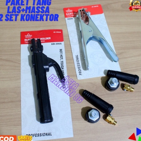 Jual Mt PAKET TANG LAS 2A TANG MASSA 3A 2 SET KONEKTOR LAS Electrode ...