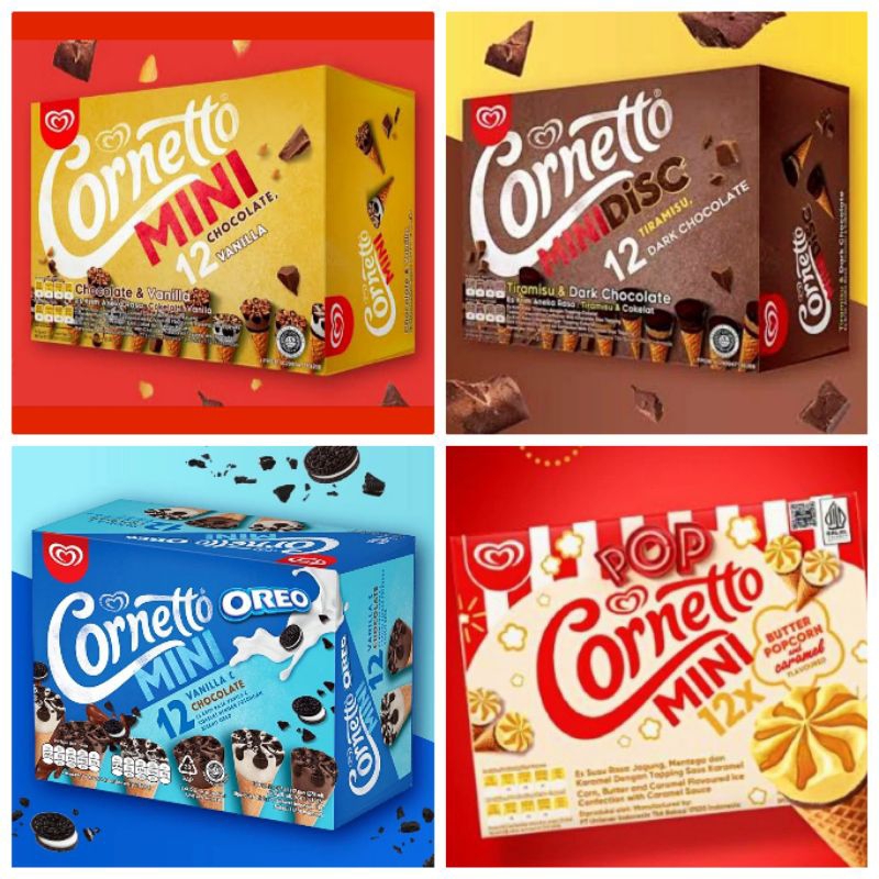 Jual ice cream cornetto mini isi 12 | Shopee Indonesia