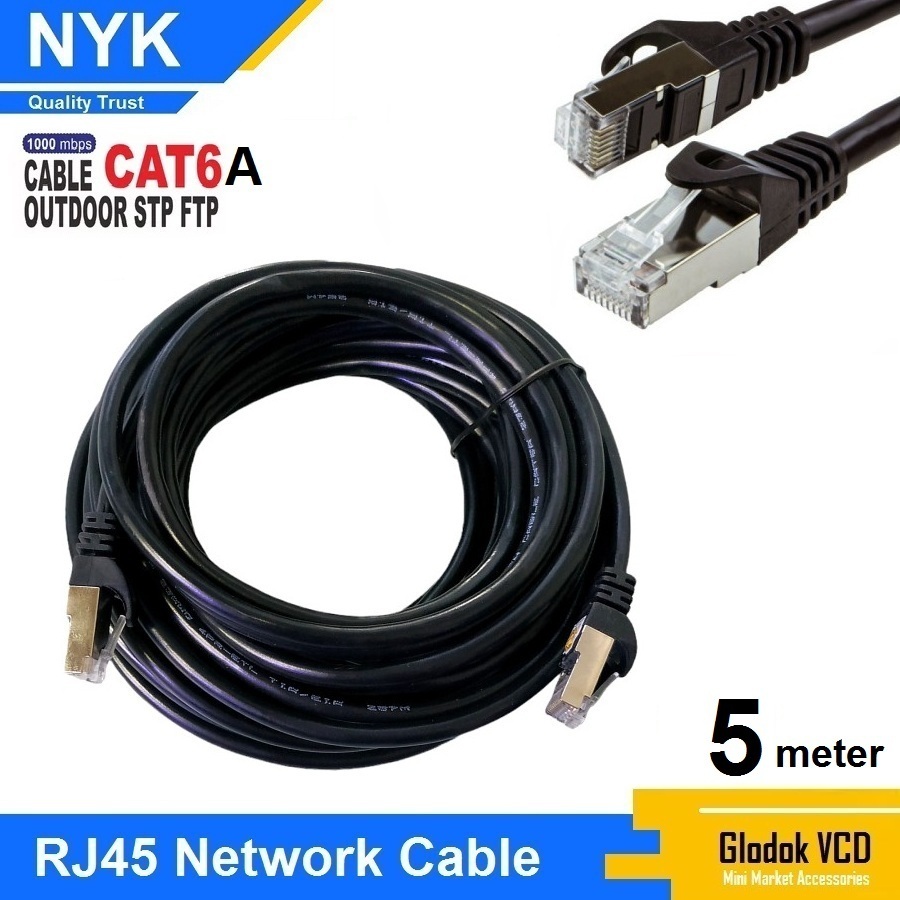Jual Kabel Lan 1.5M - 30M Cat6A FTP Outdoor RJ45 Internet Ethernet Cable NYK | Shopee Indonesia
