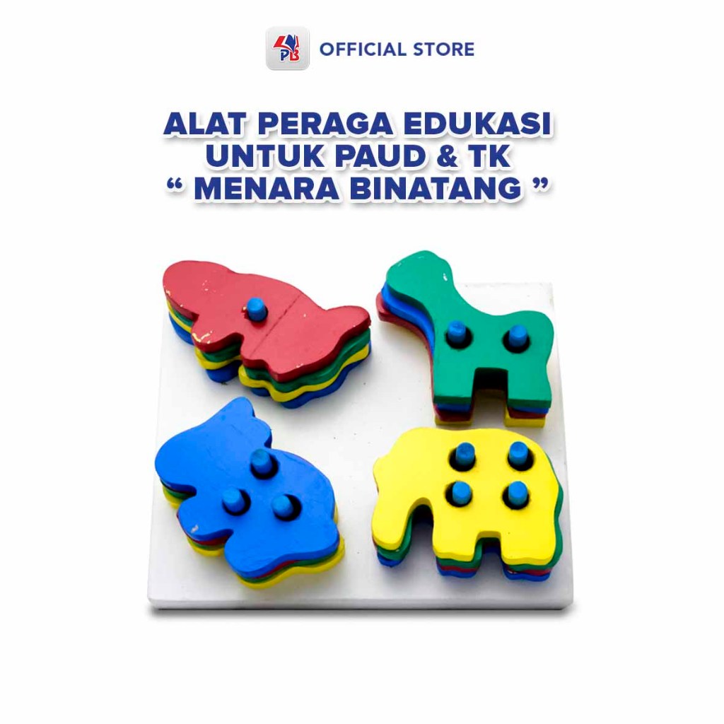 Jual Mainan Edukasi Balok Kayu Menara Binatang / Puzzle Untuk Anak / UD ...