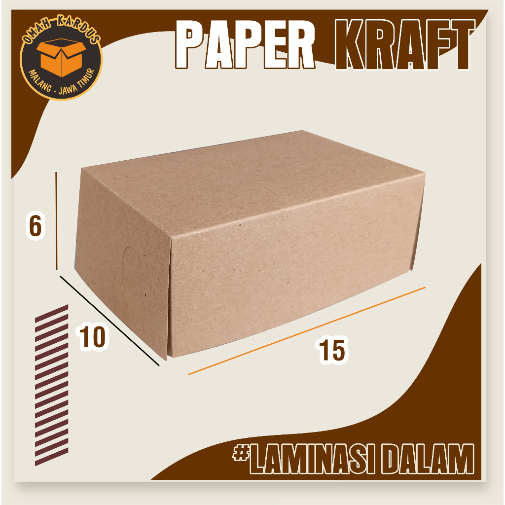 Jual Kemasan Kraft 15x10x6 cm | KUE | NASI BOX | Box Donat | laminasi ...