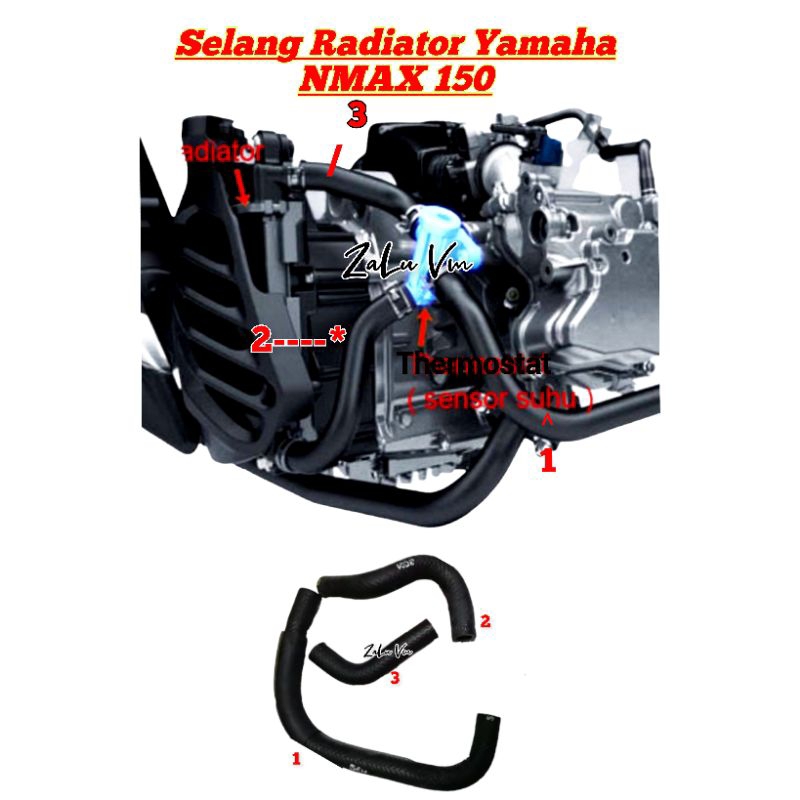 Jual SELANG RADIATOR YAMAHA NMAX 1 SET(3Pcs) | Shopee Indonesia