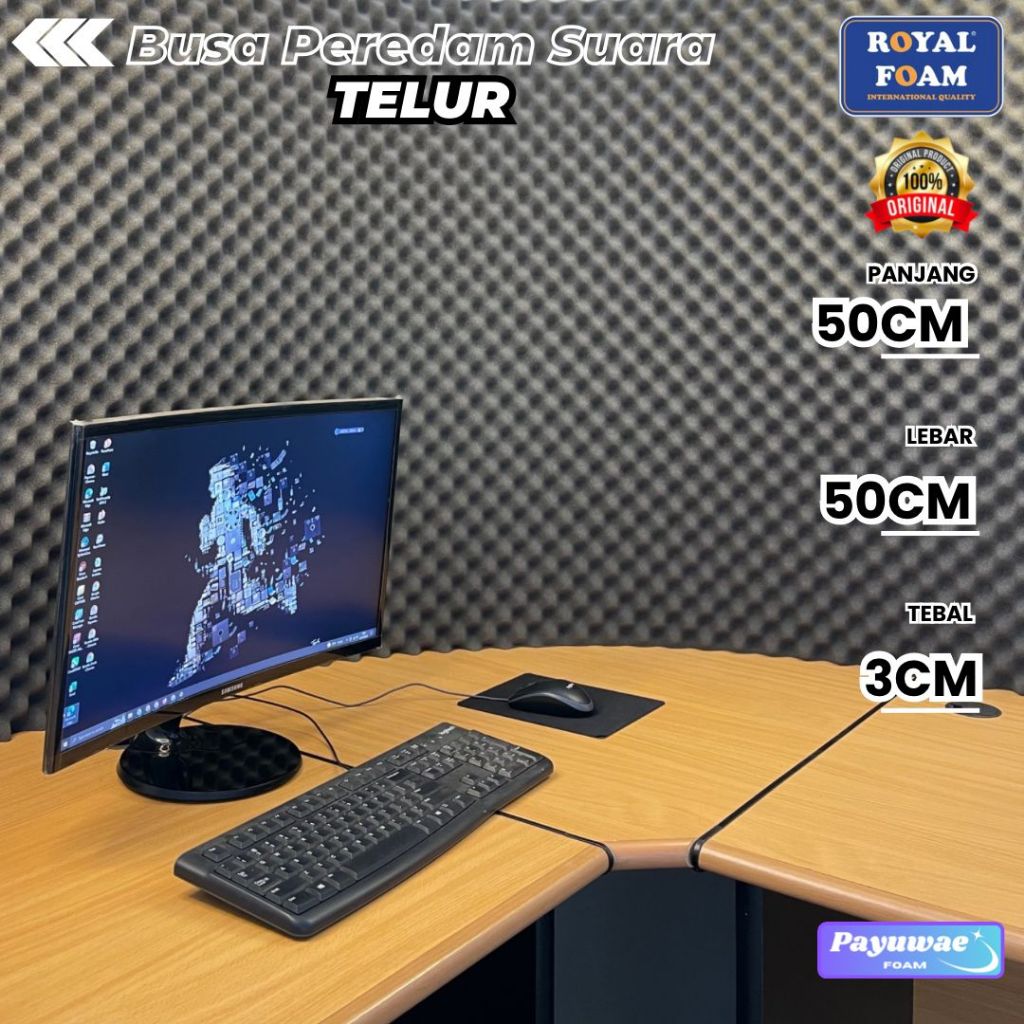 Jual BUSA TELUR PEREDAM SUARA RUANGAN 50X50X3CM AKUSTIK FOAM ...