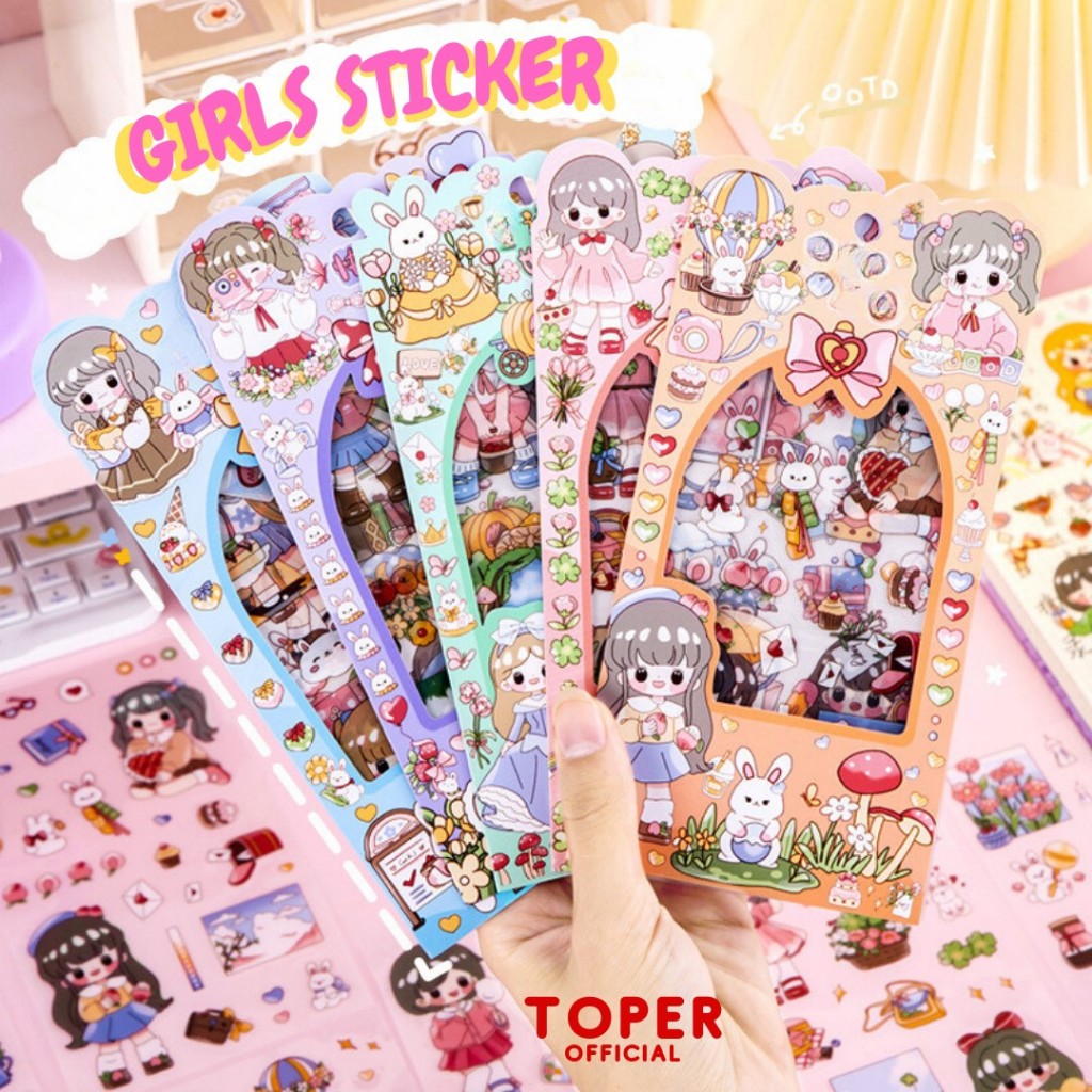 Jual TOPER Sticker DIY Set 4 Lembar Stiker Jurnal Journal Scrapbook ...