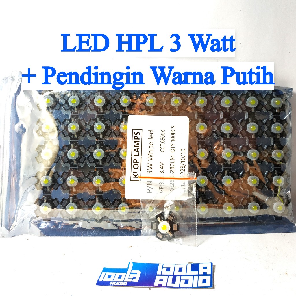 Jual LED HPL 3 Watt + Pendingin Warna Putih | Lampu LED HPL Putih 3 ...